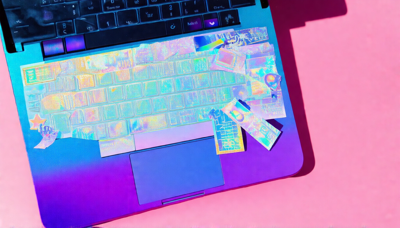 Laptop 90s Holographic Stickers: How to Remove Without Residue - Hot ...
