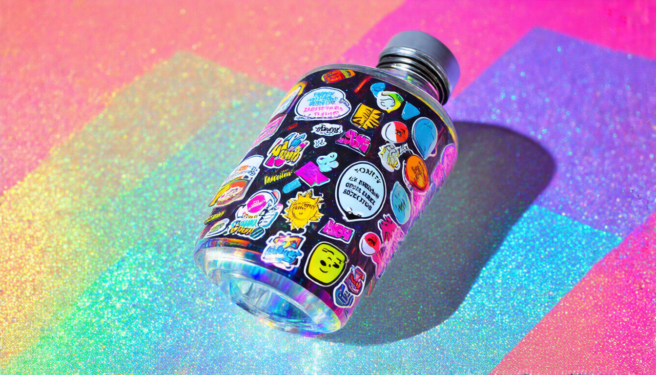 Water Bottle 90s Holographic Stickers: How to Apply Without Bubbles ...